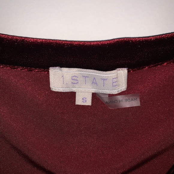 1. State | Tops | State Puff Sleeve Velvet Shirt In Small | Poshmark